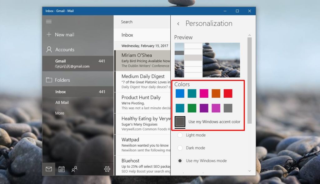 How To Change The Mail App Background In Windows 10