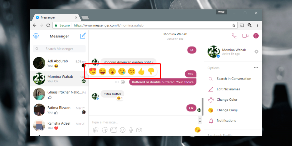 How To Use Reactions In Facebook Messenger
