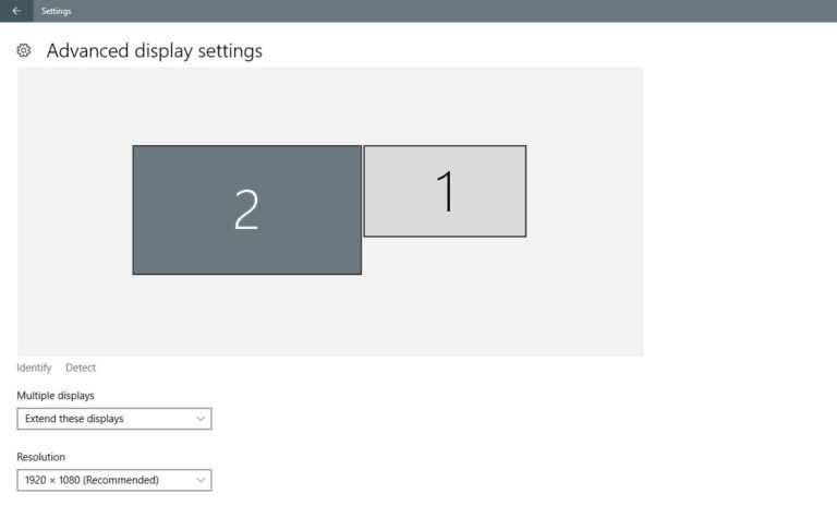 Different Resolutions for Multiple Monitors on Windows 10
