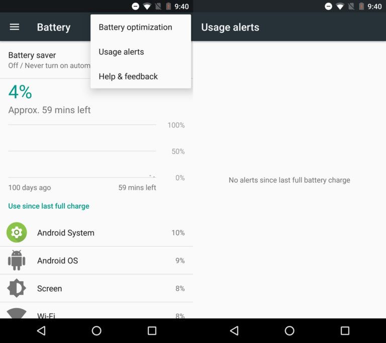 What Are Battery Usage Alerts In Android 7.1.2
