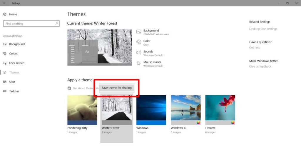 How To Import And Export Themes In Windows 10