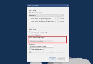How To Change The Type Of Memory Dump File Windows 10 Creates