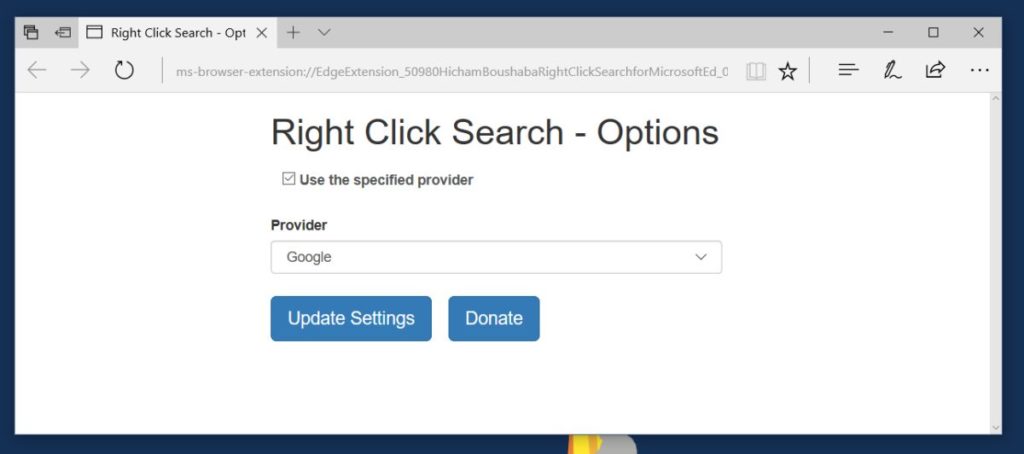 How To Add 'Search Google For' In Microsoft Edge Context Menu