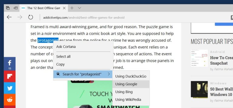 How To Add 'Search Google For' In Microsoft Edge Context Menu