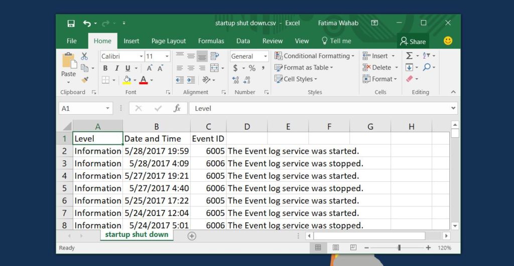 How To Log Startup And Shut Down Times In Windows