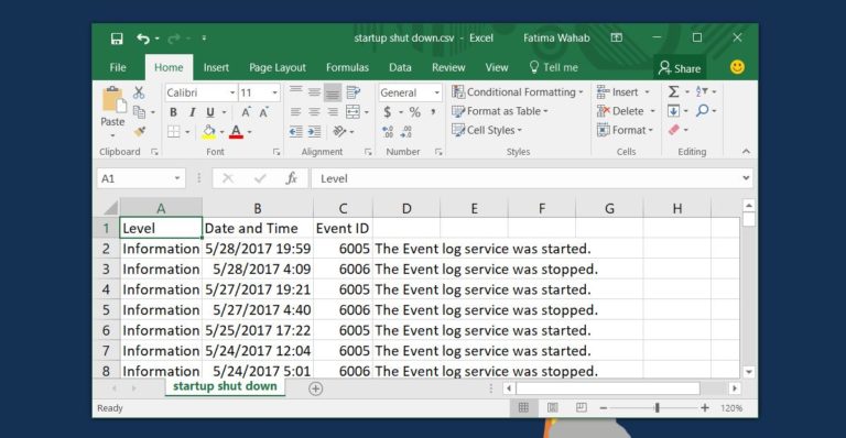 How To Log Startup And Shut Down Times In Windows