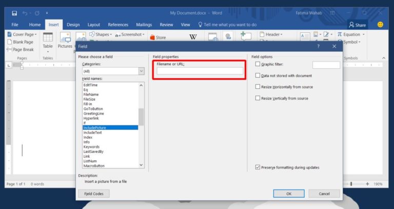How To Insert An Image In MS Word That Updates Automatically