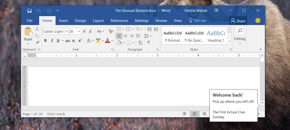 How To Disable Pick Up Where You Left Off In MS Word How To Disable Pick Up Where You Left Off In MS Word