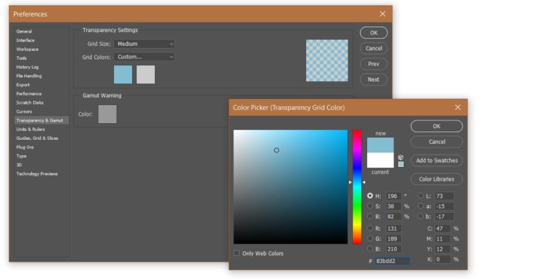 How To Change The Photoshop Transparency Grid Color