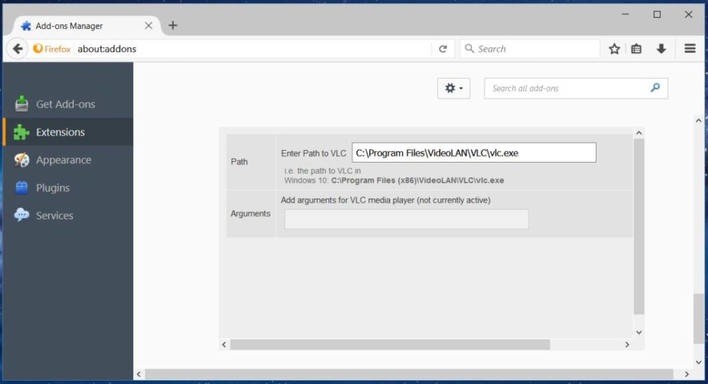 How To Open Links In VLC Player From The Context Menu In Firefox