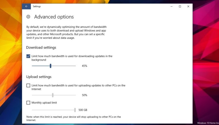 How To Limit Bandwidth For Windows Updates In Windows 10