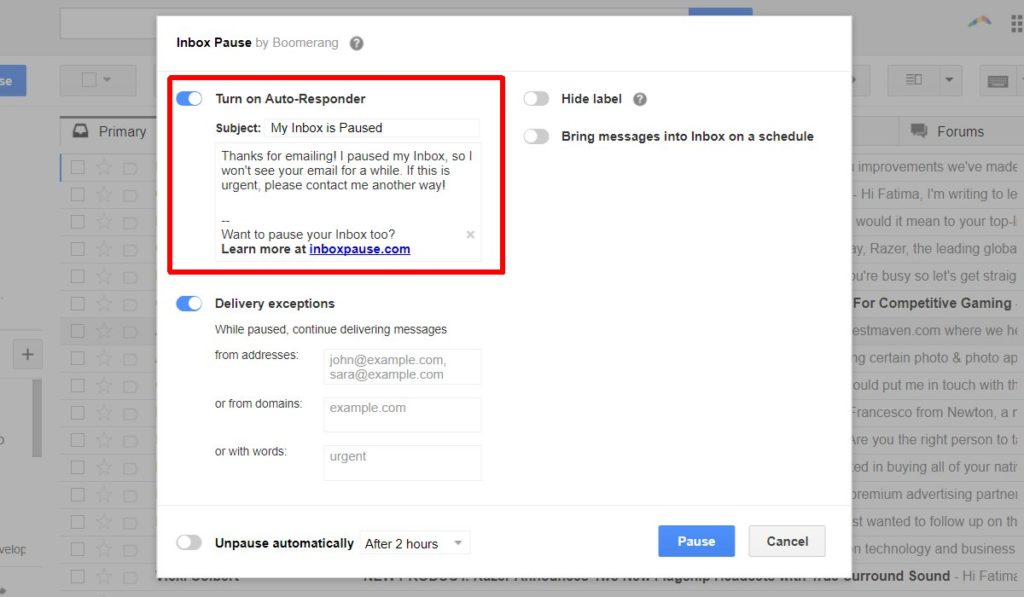 How To Temporarily Pause Emails In Gmail