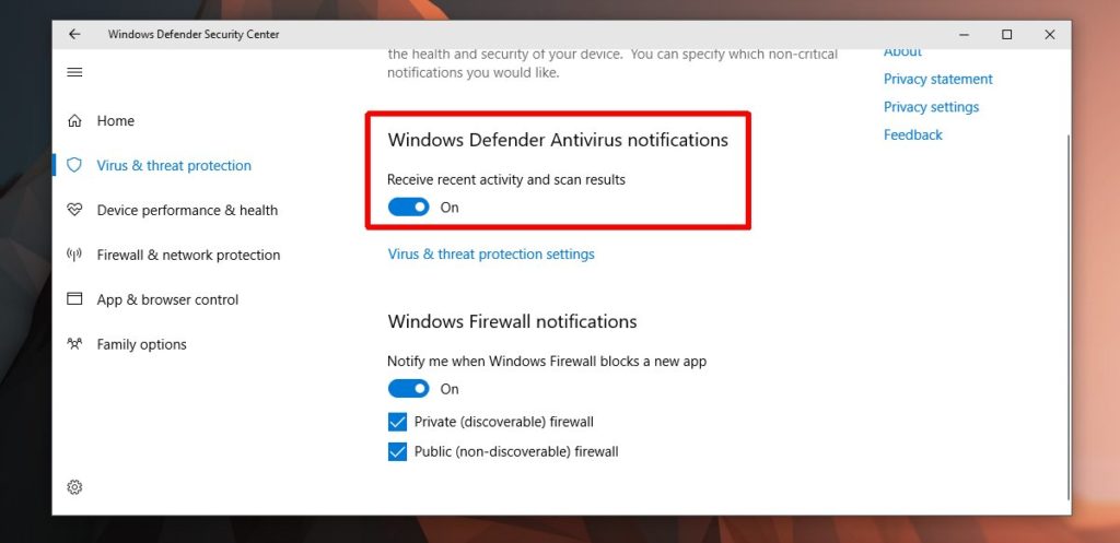 How To Disable The Windows Defender Summary Notification In Windows 10