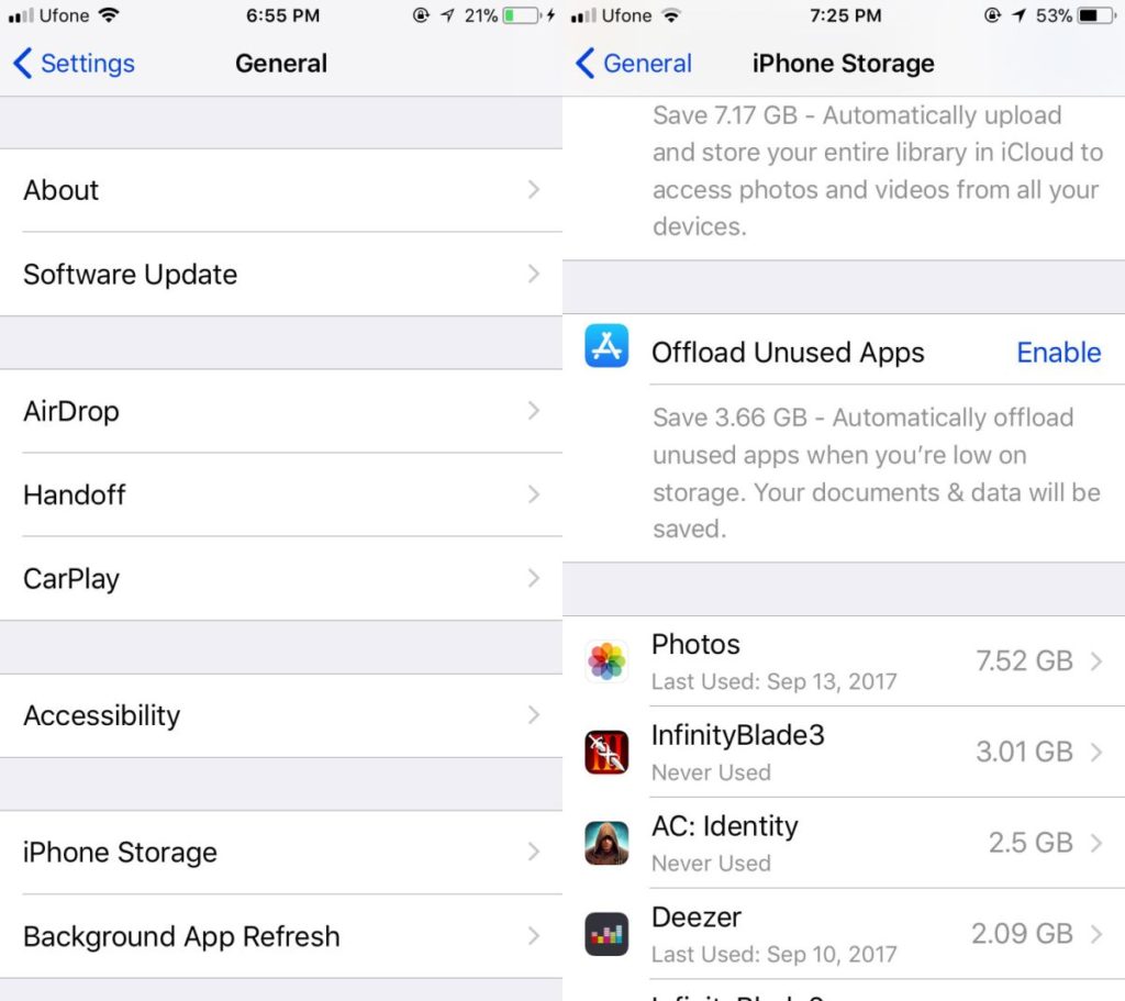 How To Offload Unused Apps In iOS 11
