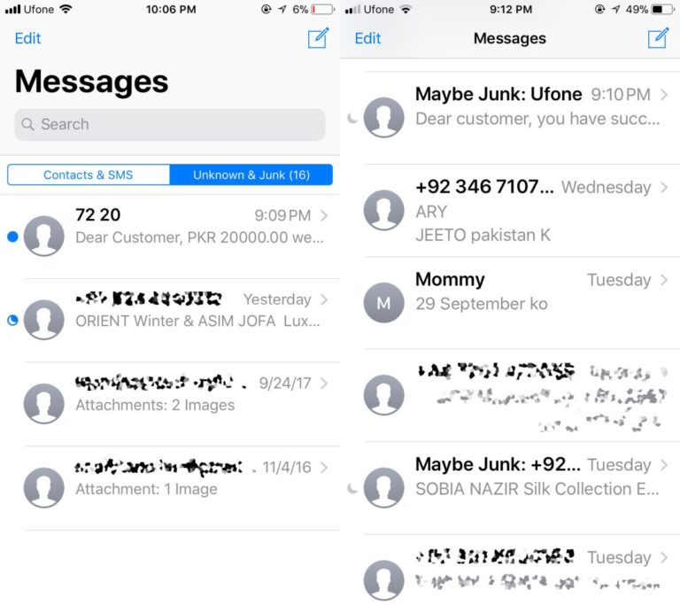 How To Restore A Junk SMS In iOS 11