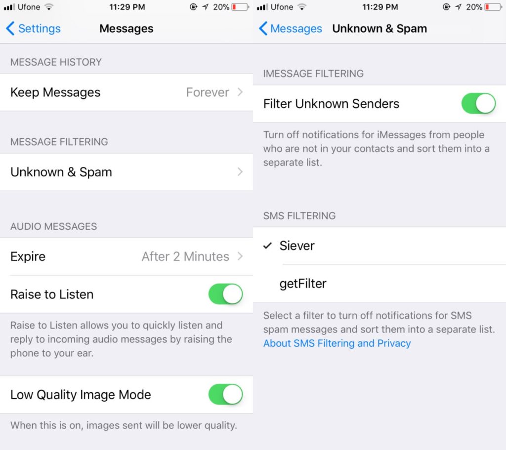 How To Filter Junk SMS On iOS 11