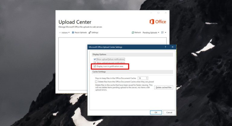 Remove Microsoft Office Upload Center Icon on Windows 10