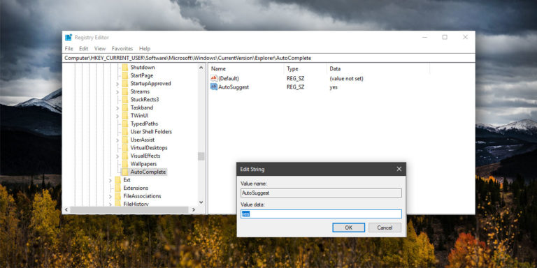 How To Enable Disable Autocomplete For File Explorer In Windows 10