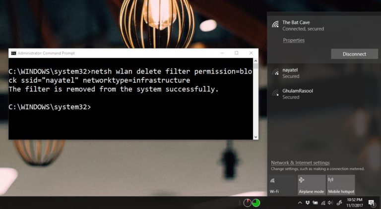 How To Hide A Nearby WiFi Network In Windows 10
