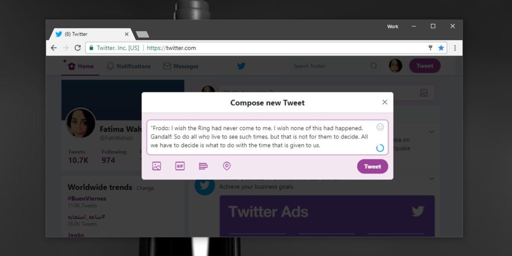How To Restore The Character Count On Twitter [Chrome]