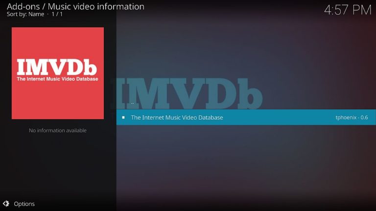 IMVDb Kodi Add-on Install: Internet Music Video Database