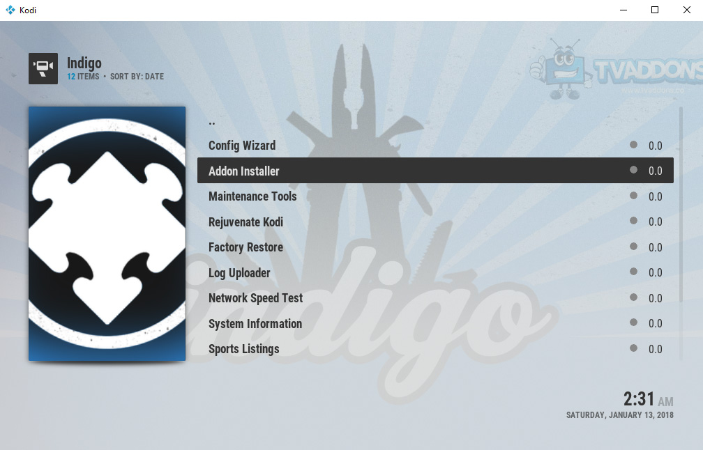 Configure Kodi and Install Add-ons with the Indigo Toolkit