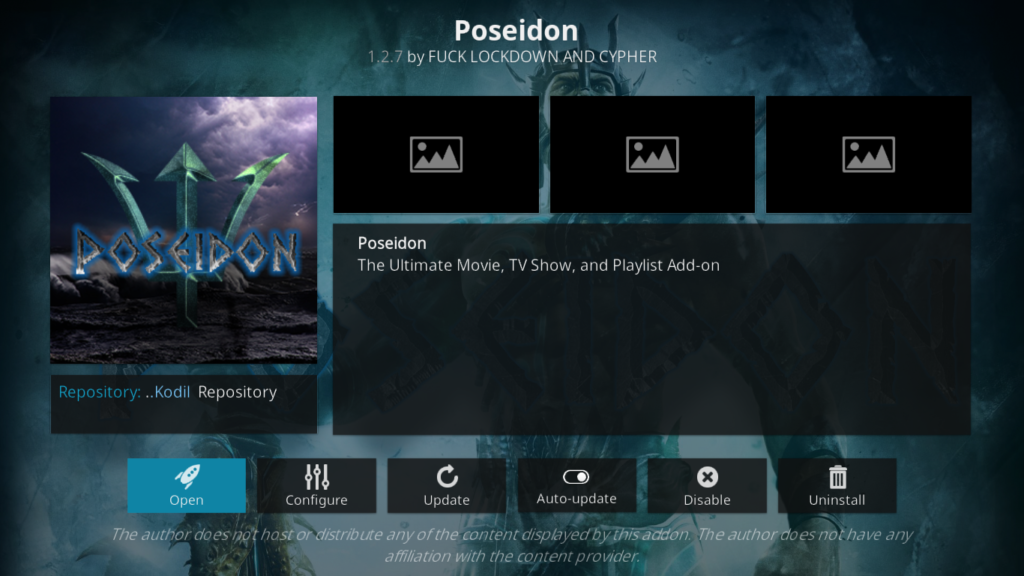 Poseidon Kodi Add-on -- Installation And Overview