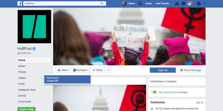 How To Snooze A Facebook Page Or Person For 30 Days