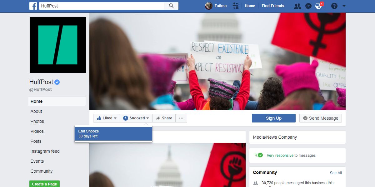 How To Snooze A Facebook Page Or Person For 30 Days