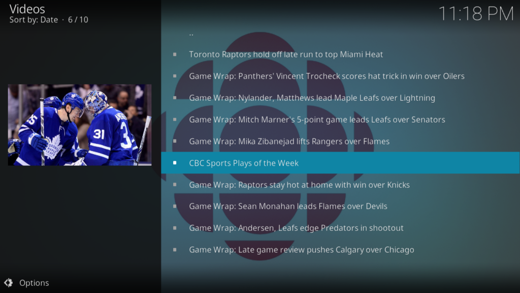 Watching CBC Sports on Kodi -- For The Best In Canadian Sports