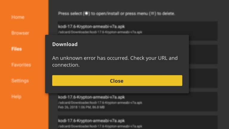 Fix "Unknown Error Has Occurred. Check Your URL" for Downloader on Firestick