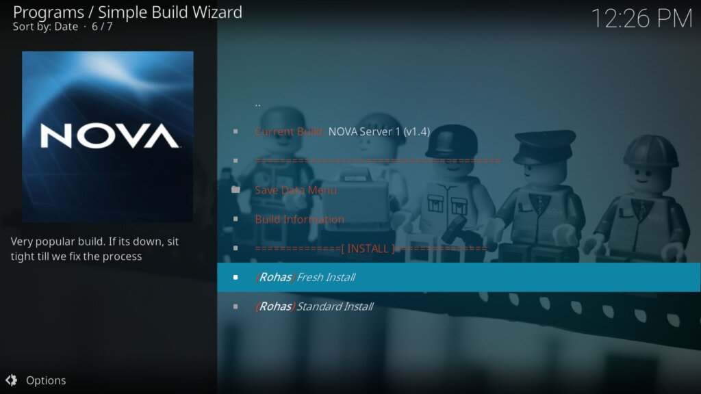 Nova Build For Kodi -- Installation And Getting Started