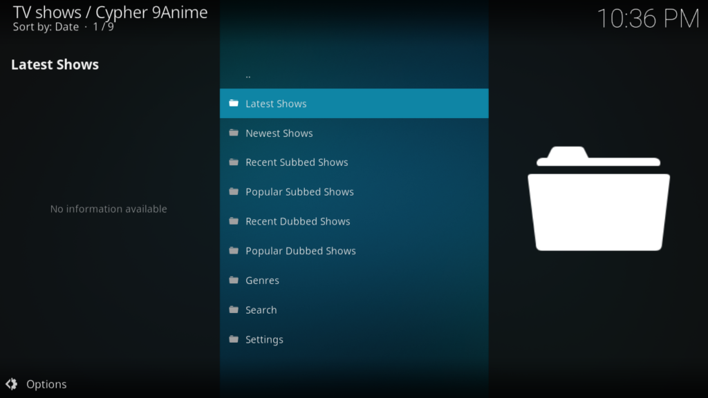 Cypher 9Anime Add-on For Kodi -- Installation And Overview