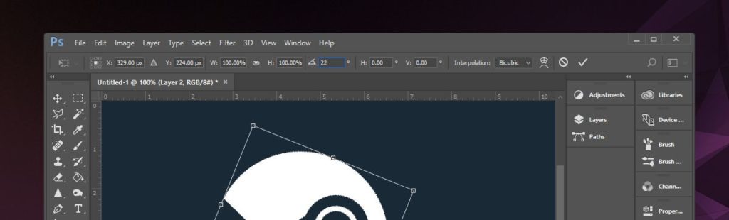 Photoshop: Rotate A Layer At A Custom Angle