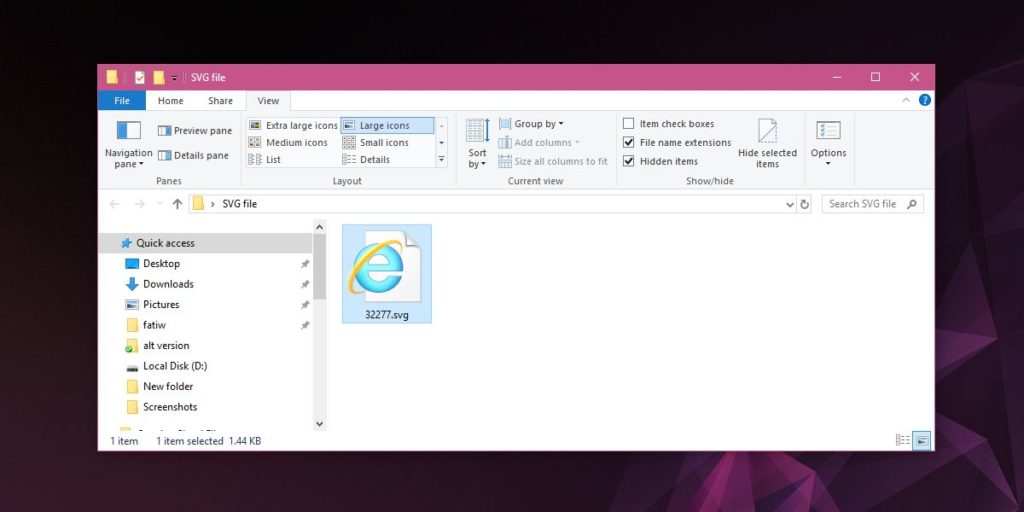 How To Enable SVG Thumbnail Preview In File Explorer On Windows 10 How To Enable SVG Thumbnail Preview In File Explorer On Windows 10