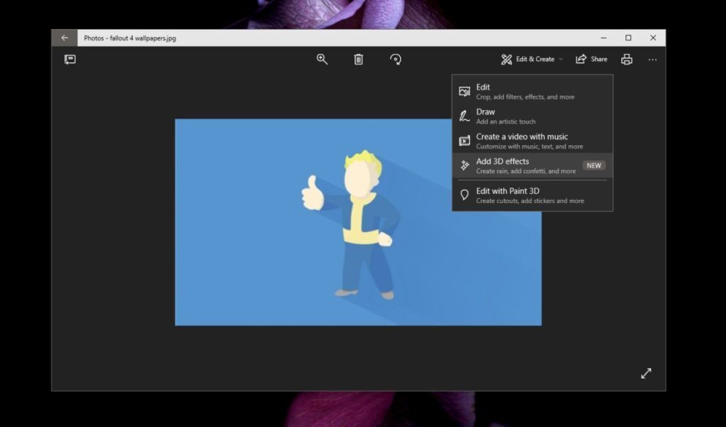How To Add 3D Effects In Photos On Windows 10