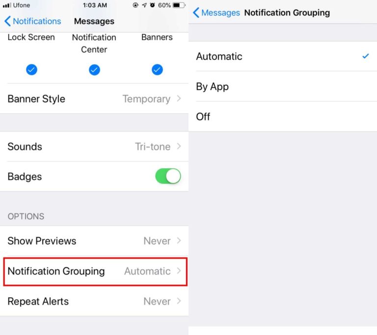 How To Enable or Disable Group Notifications By App On iOS 12