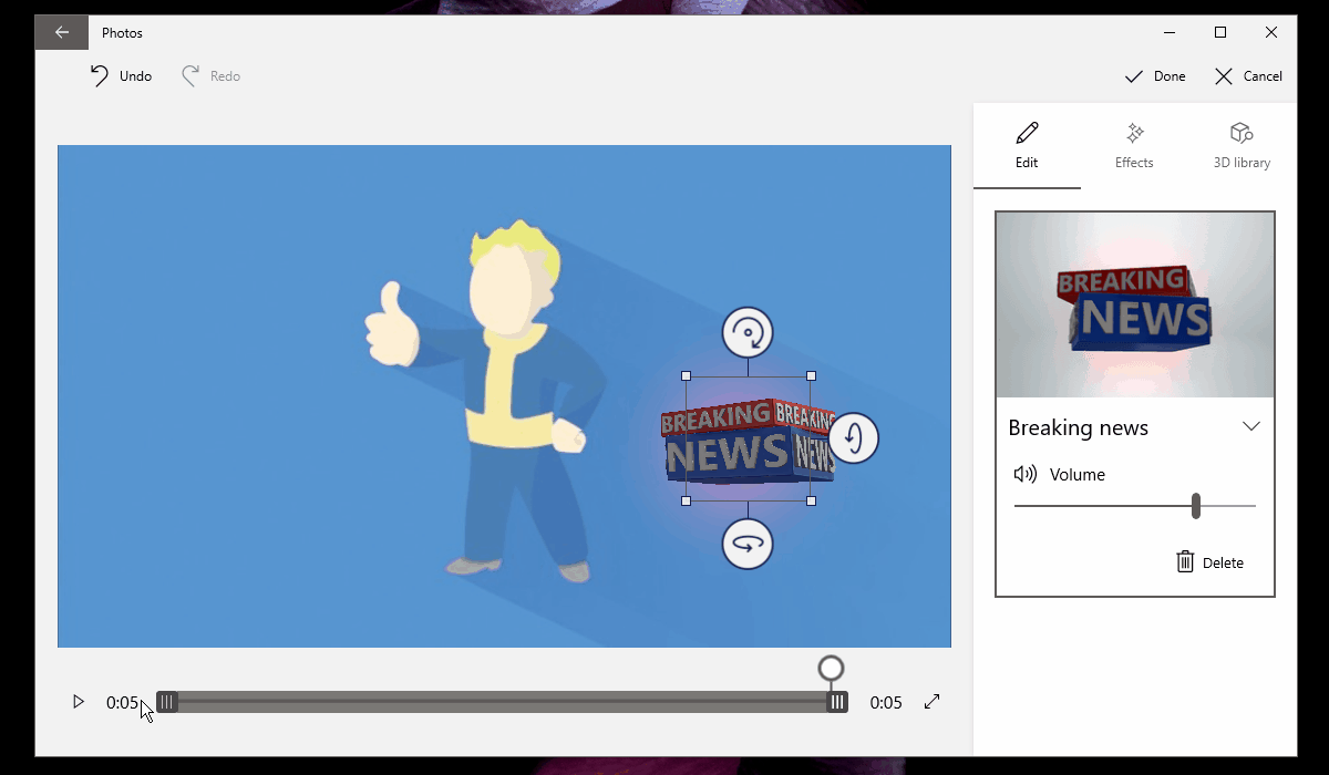 How To Add 3D Effects In Photos On Windows 10