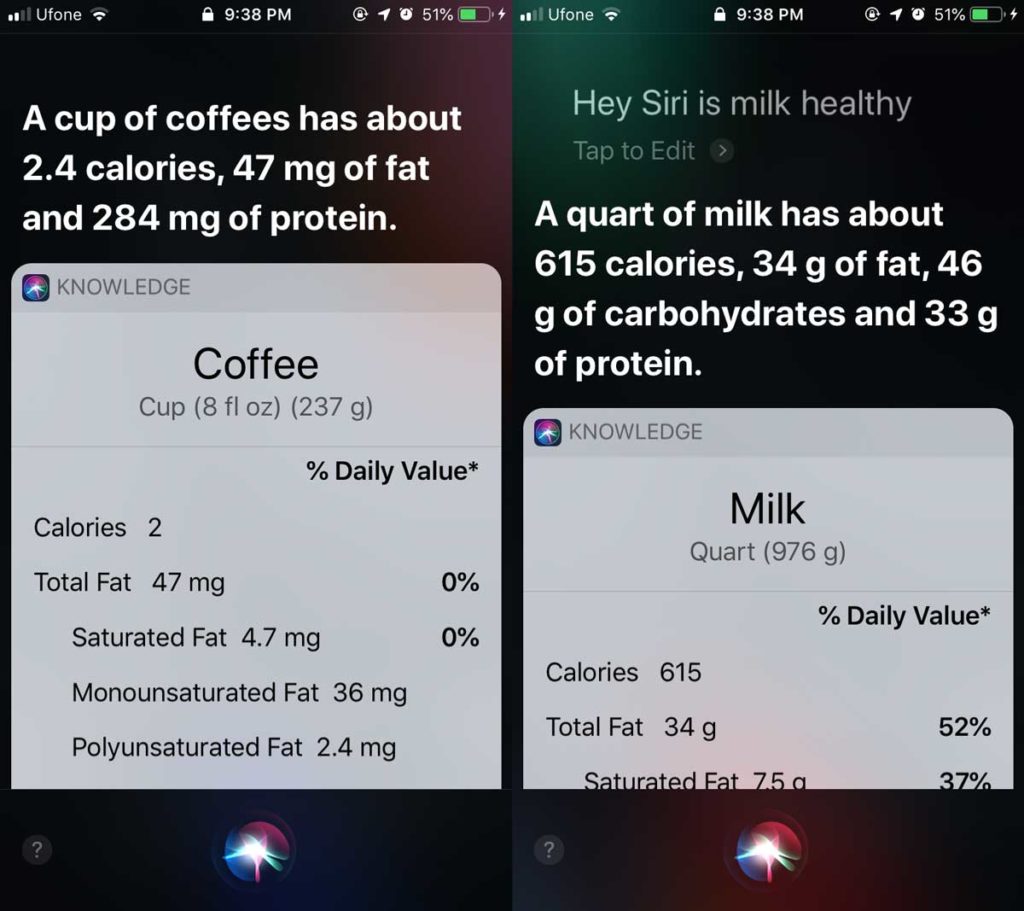 How To Use Siri To View Nutrition Information On iOS 12
