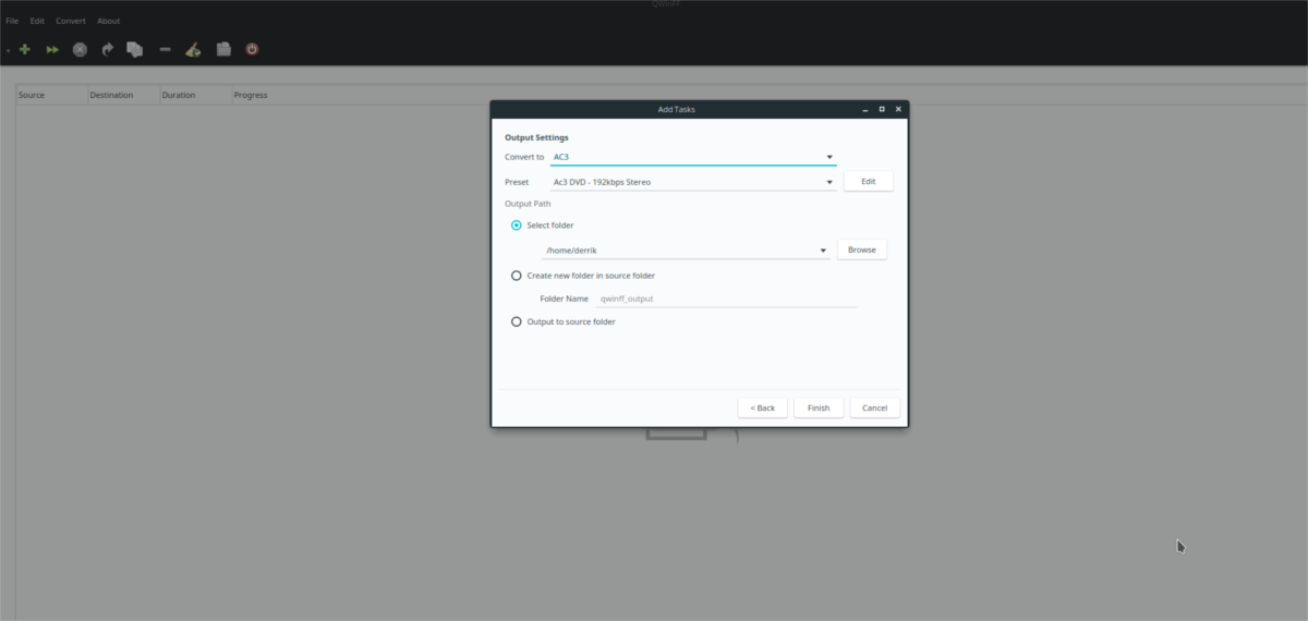 How To Use FFMpeg With A GUI On Linux Using QWinFF