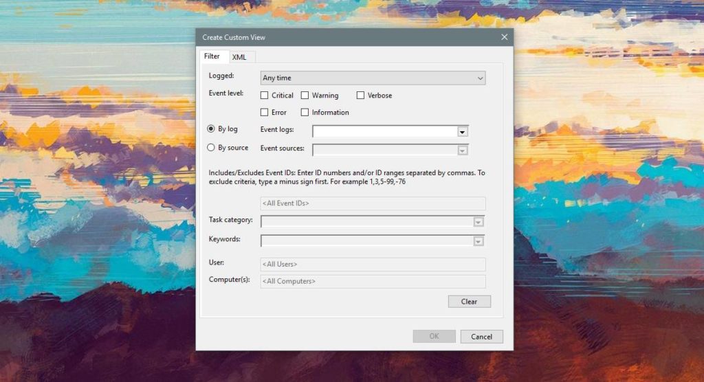 How to create custom views in Event Viewer on Windows 10