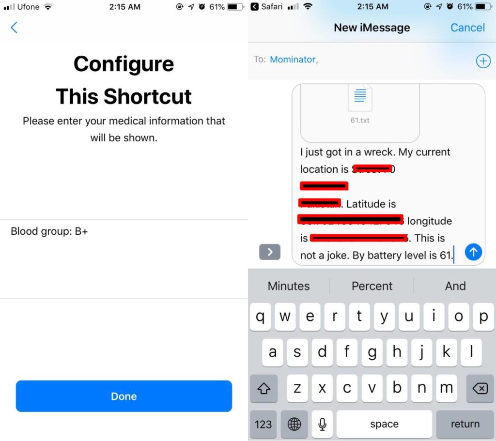 Siri Shortcut: Text an emergency contact if you have an accident