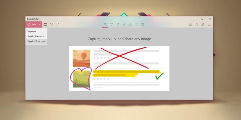 How to take time delayed screenshots with Snip and Sketch On Windows 10