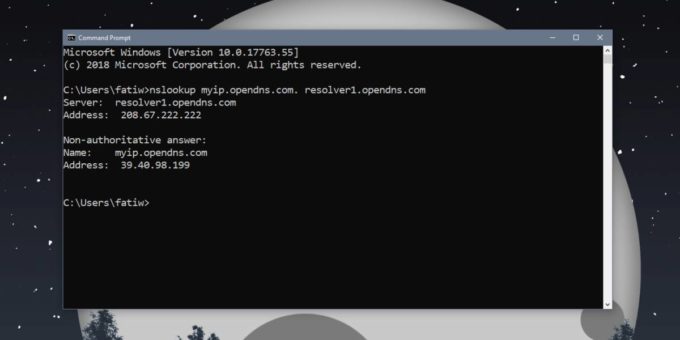 How to look up your external IP address from Command Prompt on Windows 10