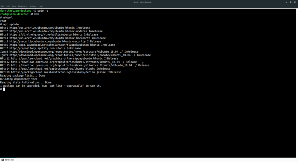 How to switch from Bash to Korn Shell on Linux