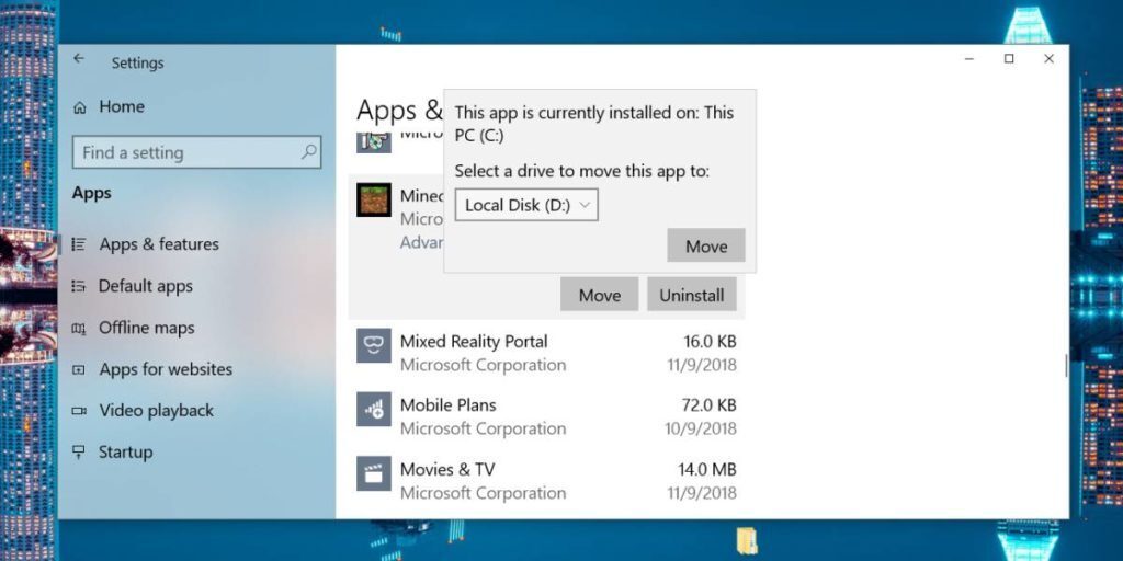 How to move Minecraft to a different drive on Windows 10