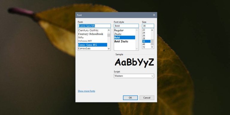 How to customize the font on Notepad on Windows 10
