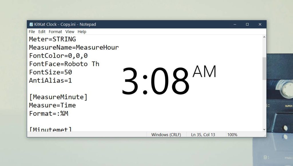 How to change the color of a Rainmeter Skin on Windows 10