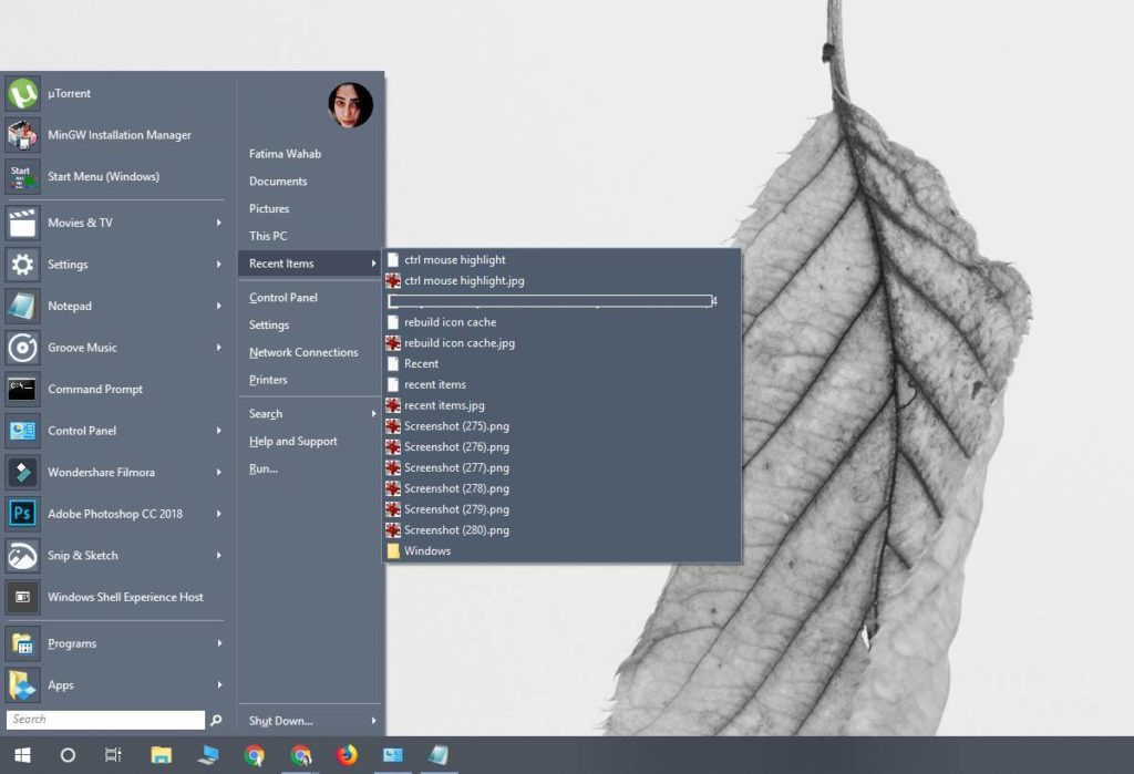 How to access Recent Files from the Start Menu on Windows 10