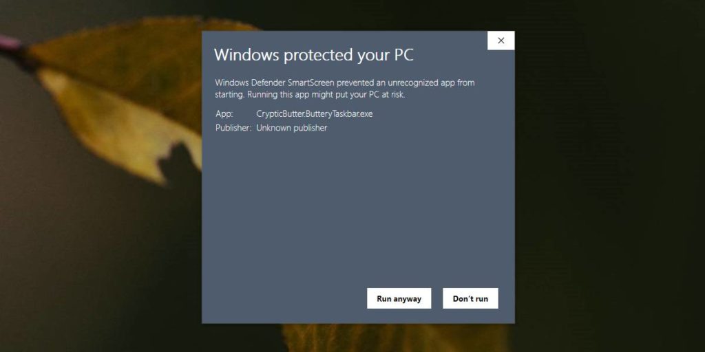 How to fix no Run Anyway option on SmartScreen on Windows 10